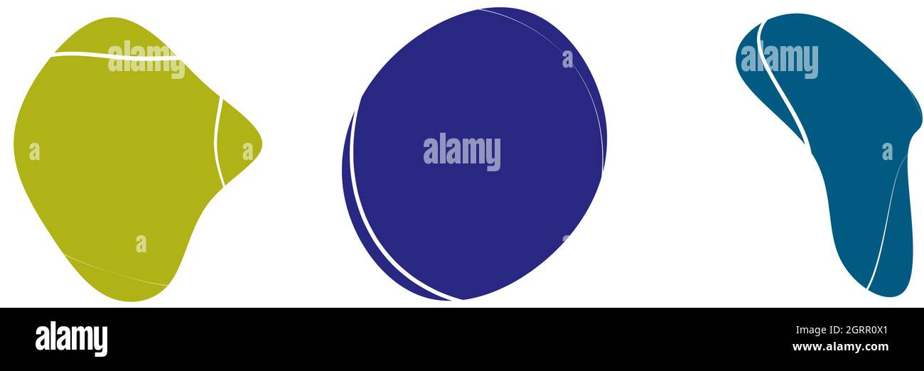 Random blotch, inkblot. Pebble, stone silhouette. Organic blob, blot ...