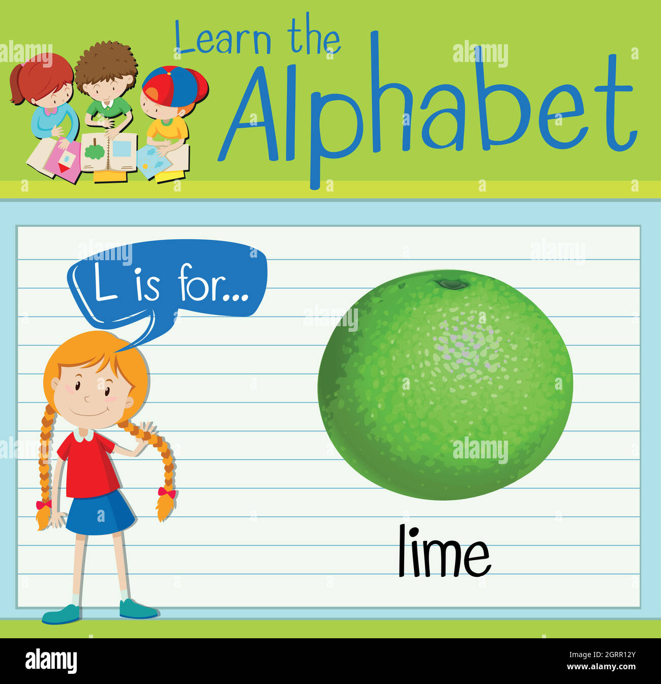 Flashcard letter L is for lime Stock Vector Image & Art - Alamy