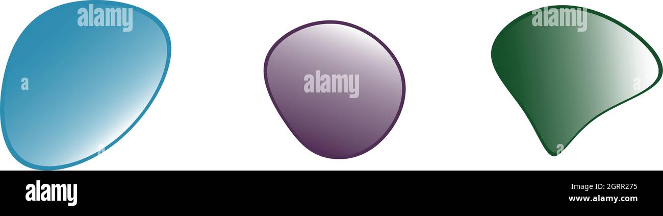 Random blotch, inkblot. Pebble, stone silhouette. Organic blob, blot ...