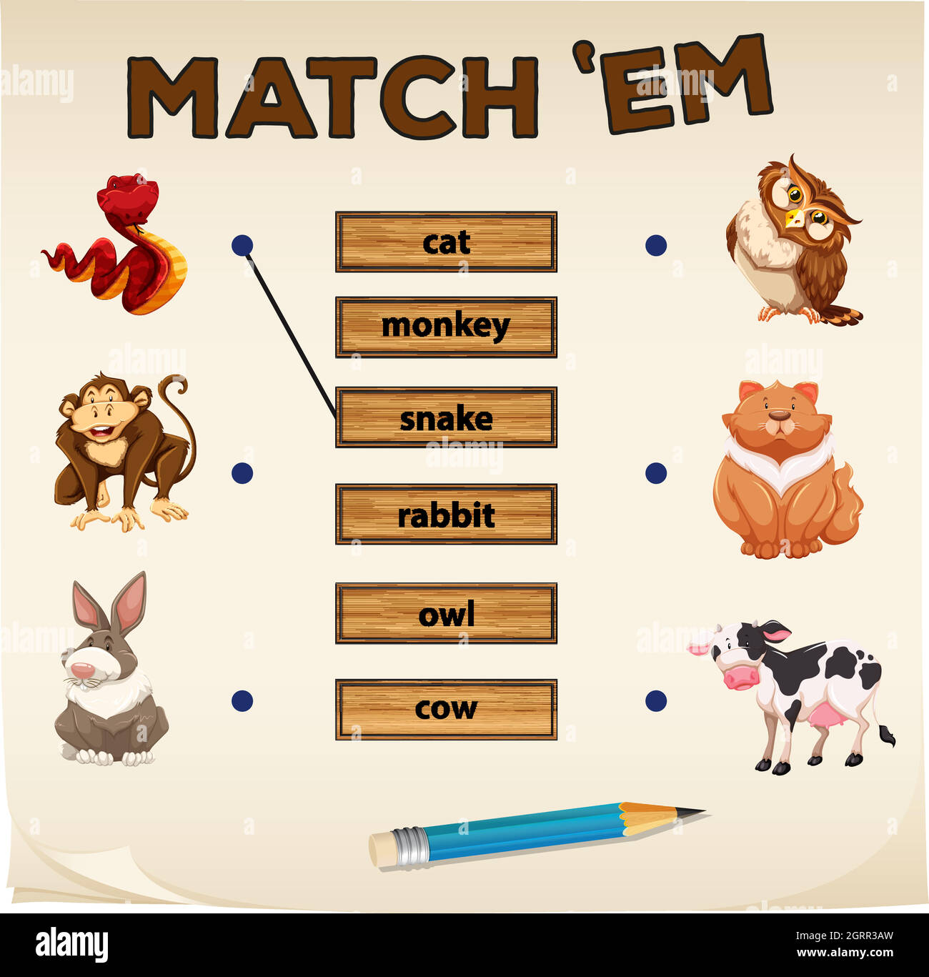 Matching game with animals Stock Vector Image & Art - Alamy