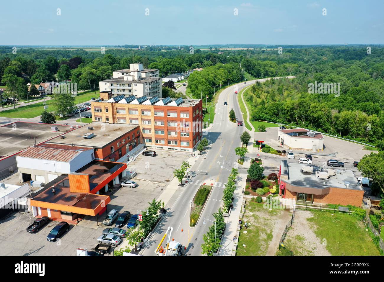 An aerial of St Thomas, Ontario, Canada city center Stock Photo - Alamy