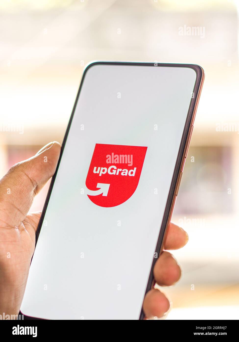 West Bangal, India - September 28, 2021 : upGrad logo on phone screen ...