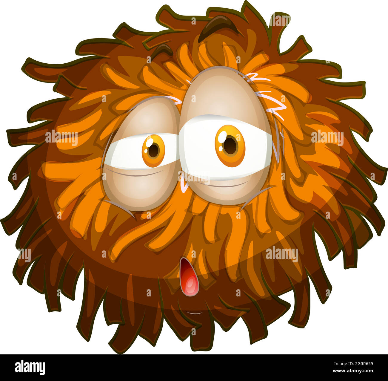 Fluffy ball with face Stock Vector Image & Art - Alamy