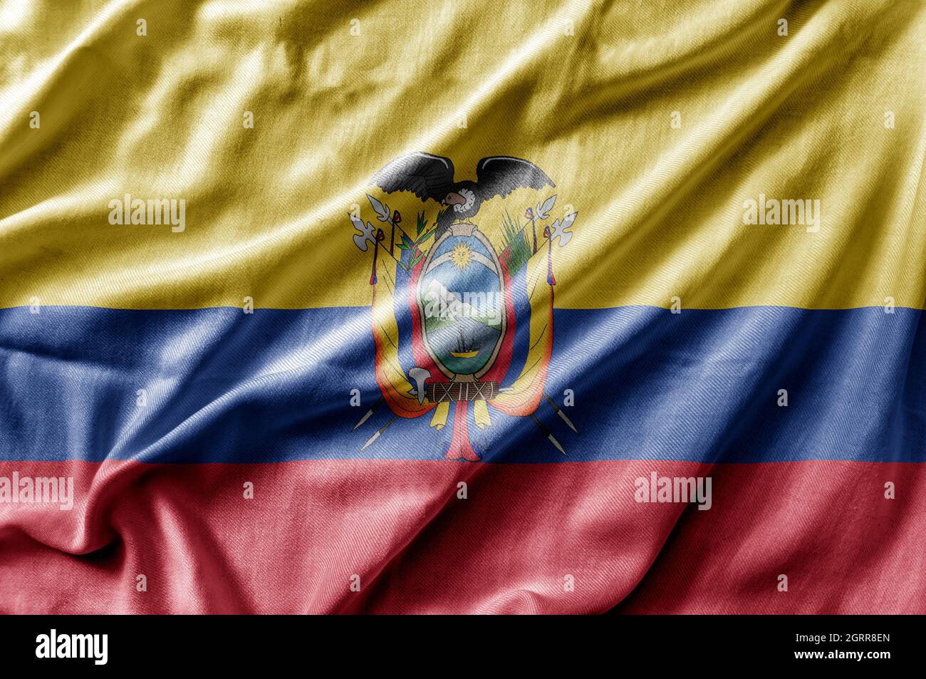 Waving detailed national country flag of Ecuador Stock Photo - Alamy