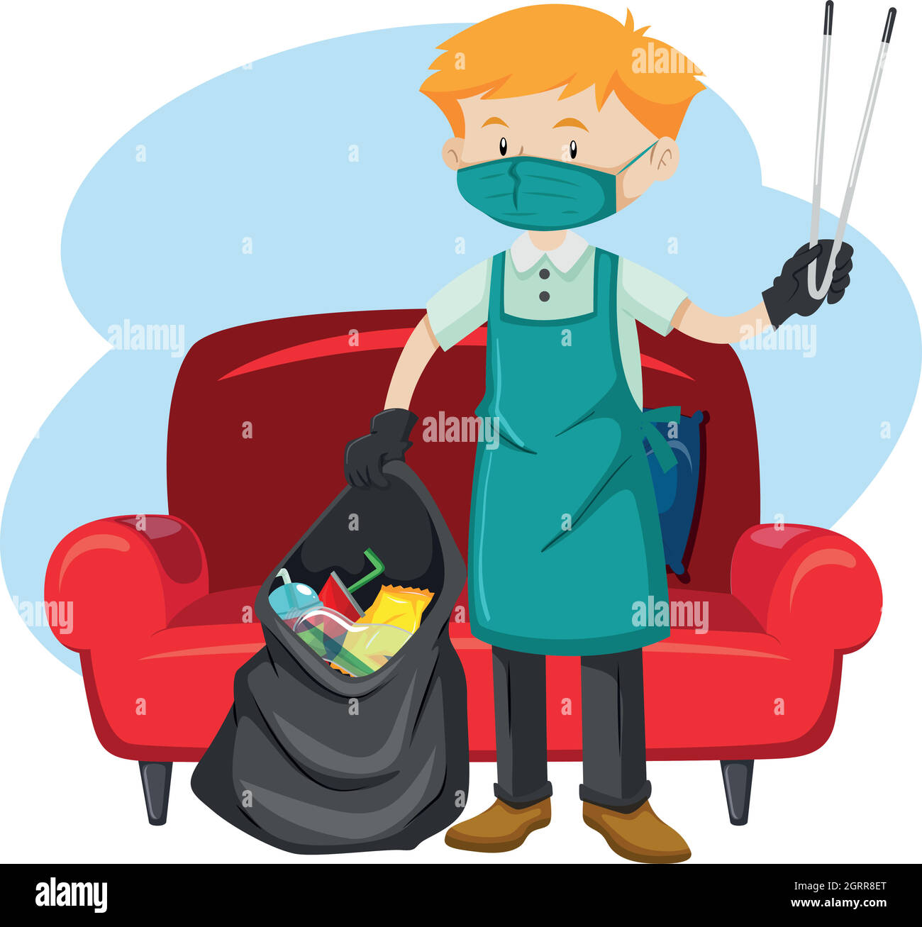 Green trash bag Stock Vector Images - Alamy