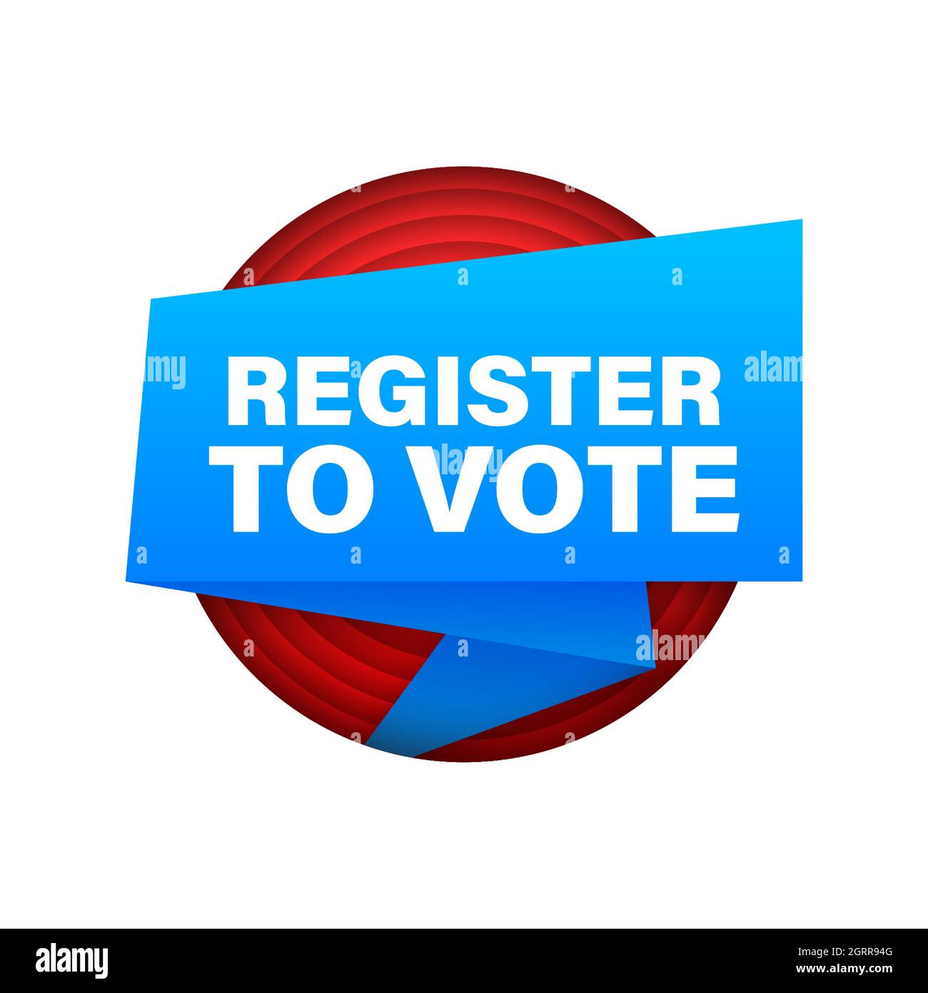 Ribbon with register to vote. Megaphone banner. Web design. Vector ...