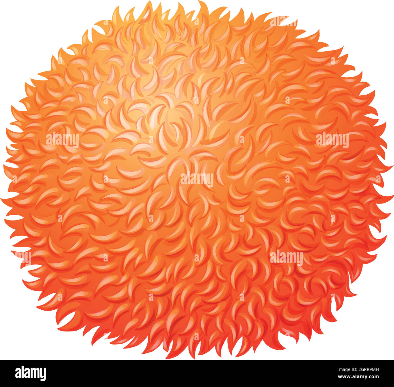 Orange fluffy ball on white Stock Vector Image & Art - Alamy