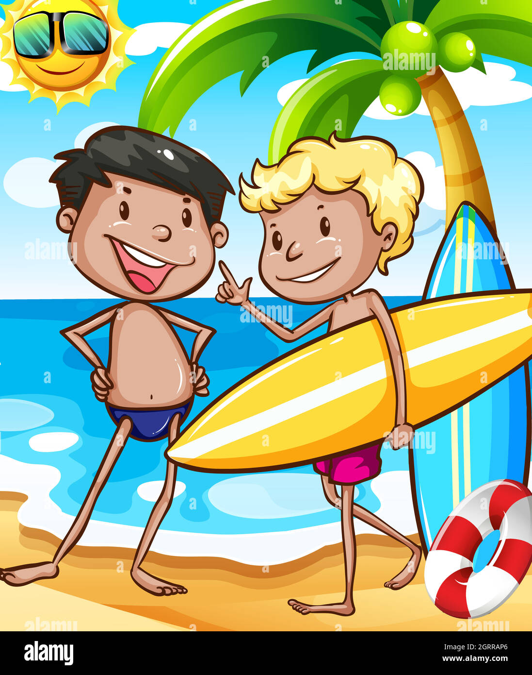 Beach boys surfboard Stock Vector Images - Alamy