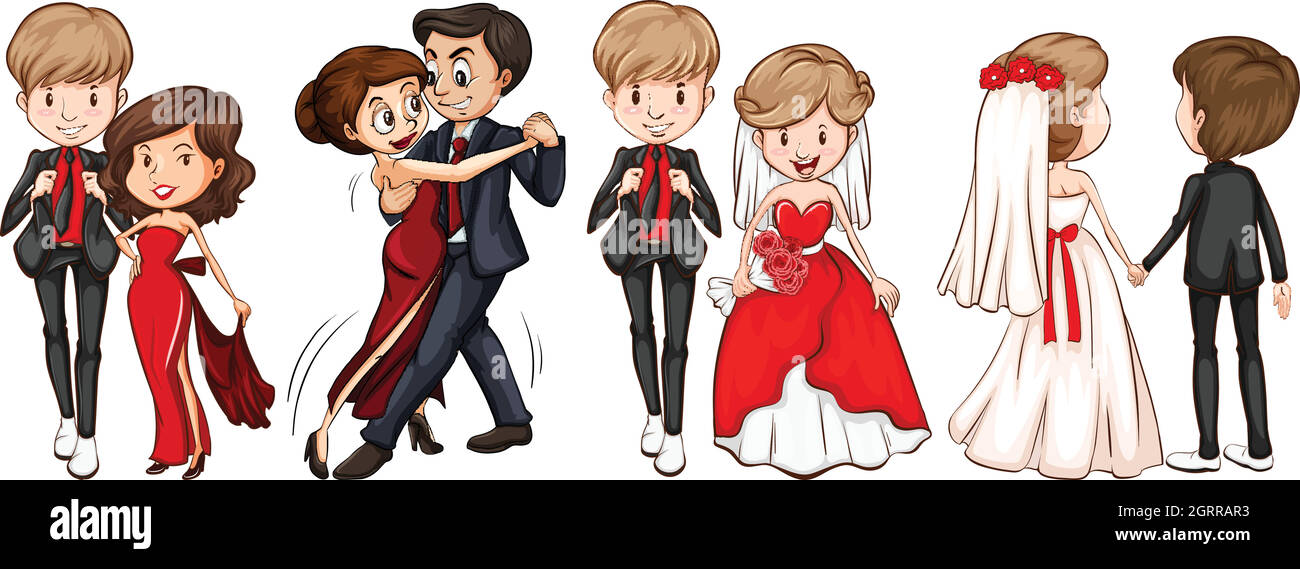 Group couples dancing together Stock Vector Images - Alamy