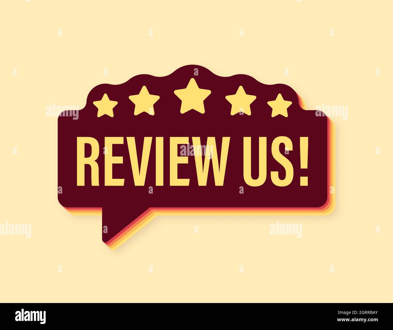 Review us user rating concept. Review and rate us stars retro icon ...