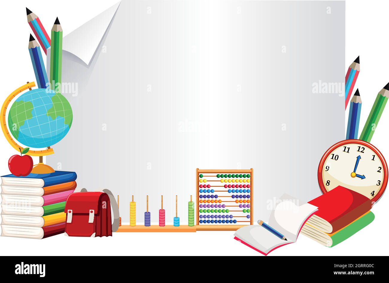 Paper banner with learning element Stock Vector Image & Art - Alamy