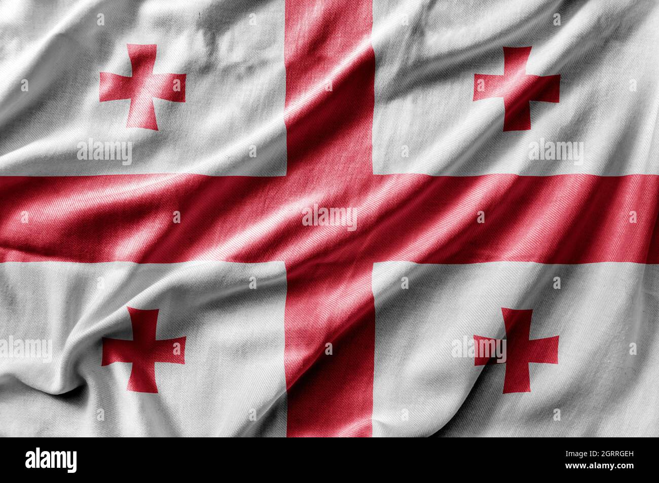 Waving detailed national country flag of Georgia Stock Photo - Alamy