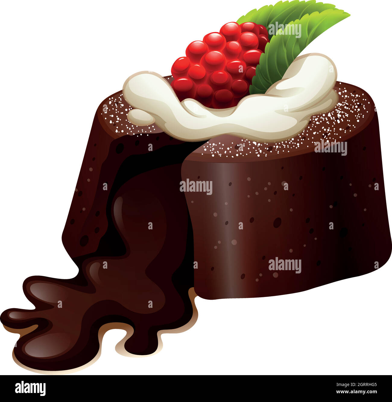 Chocolate lava cake with rasberry Stock Vector Image & Art - Alamy