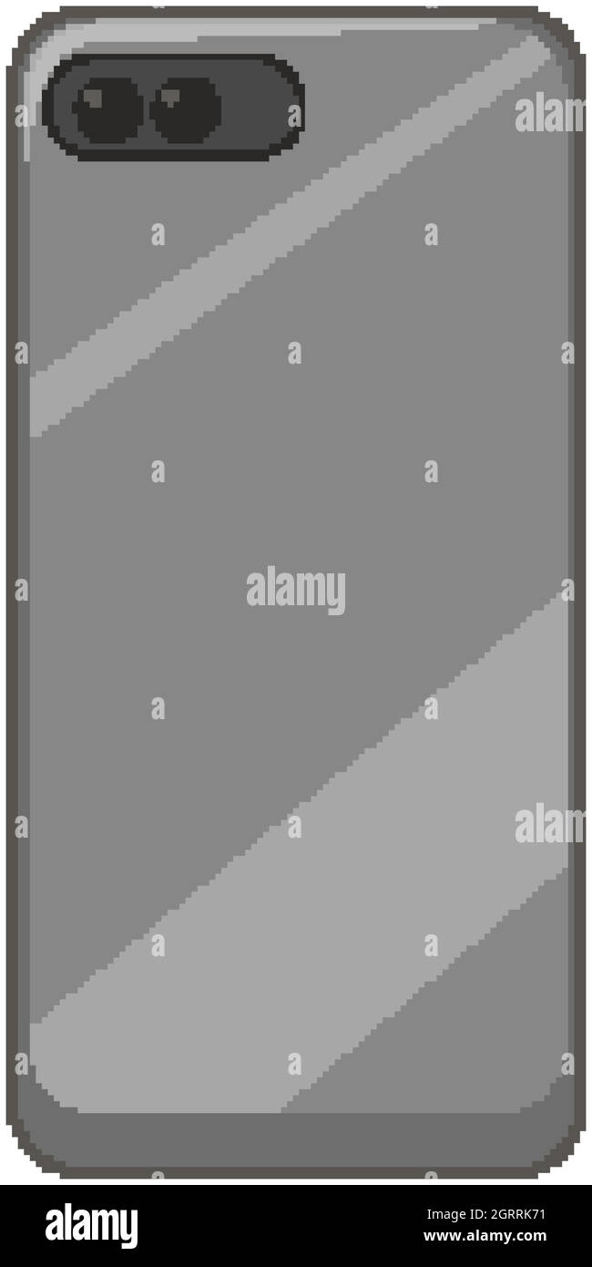 Gray smartphone in cartoon style isolated on white background Stock ...