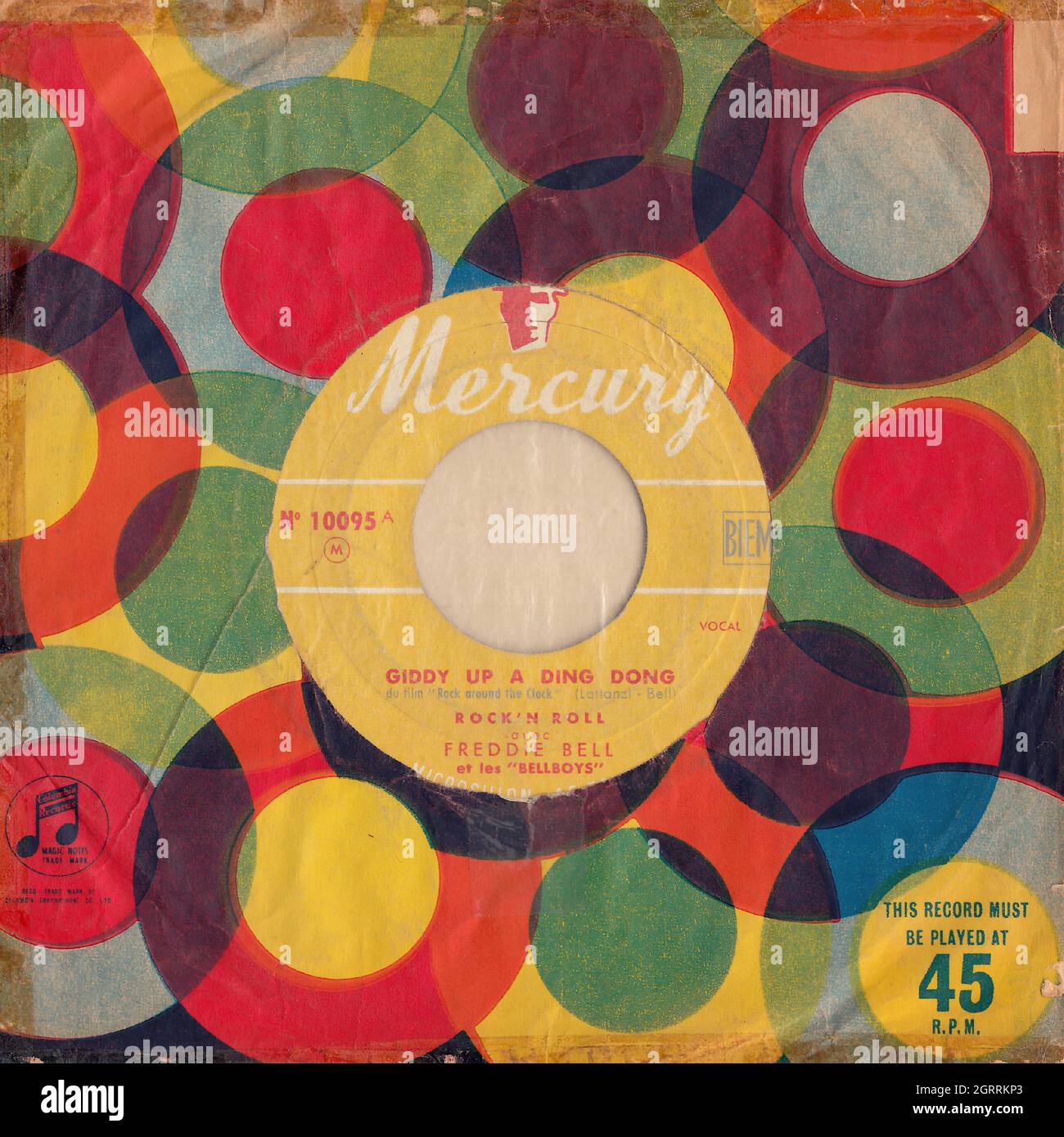 Freddie Bell et les Bellboys - Giddy up a ding dong 45rpm - Vintage Vinyl Record Cover Stock ...