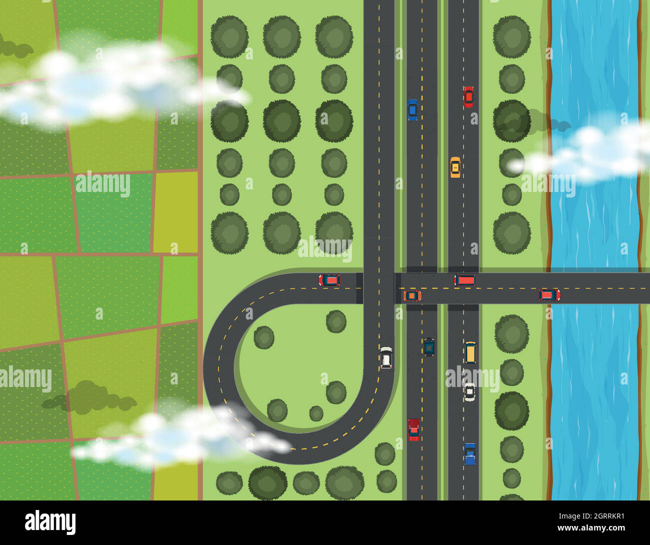 Farm highway Stock Vector Images - Alamy