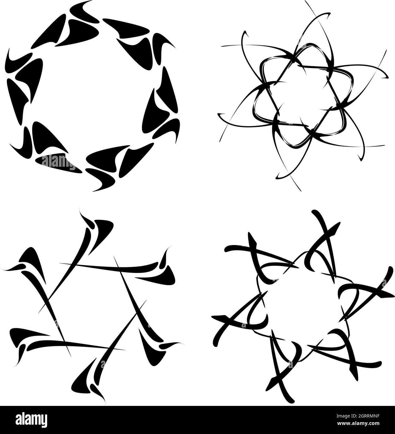 Abstract circular drawing. Amorphous, nonfigurative artistic element ...