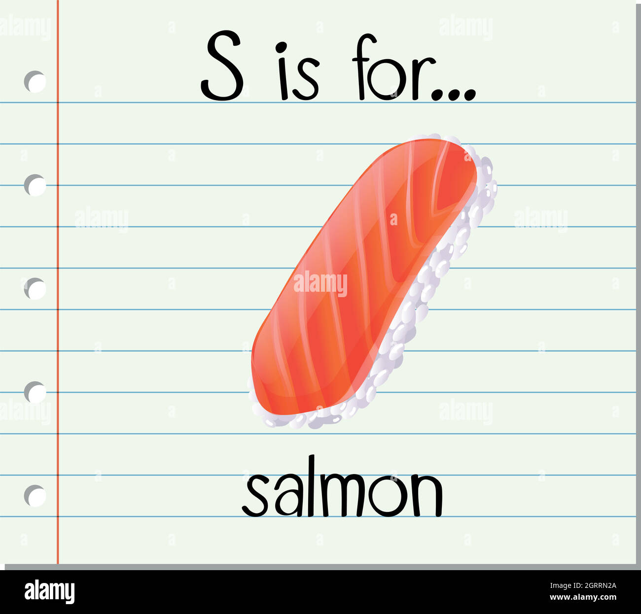 Salmon fillet with rice Stock Vector Images - Alamy