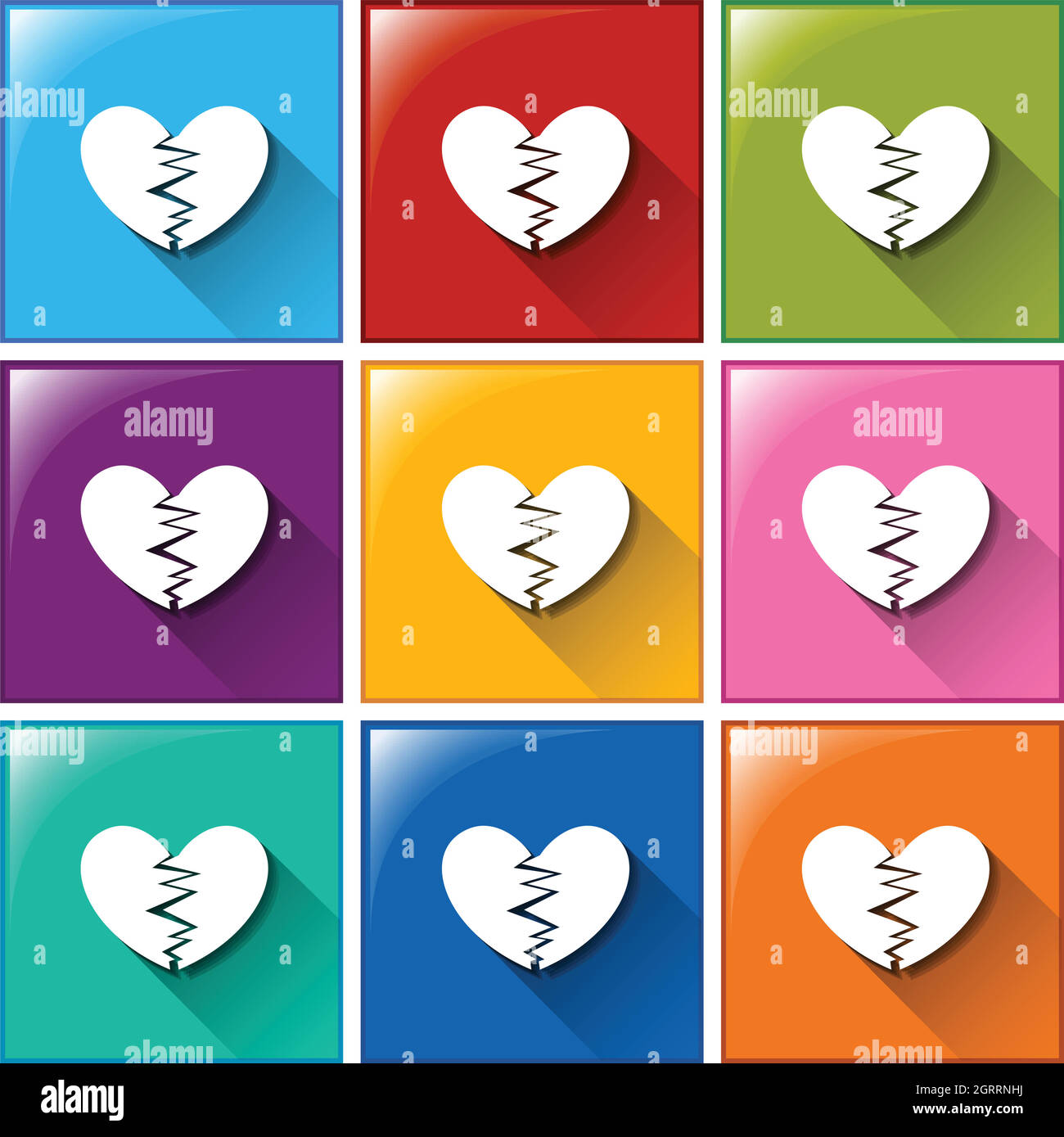 Broken heart buttons Stock Vector Image & Art - Alamy