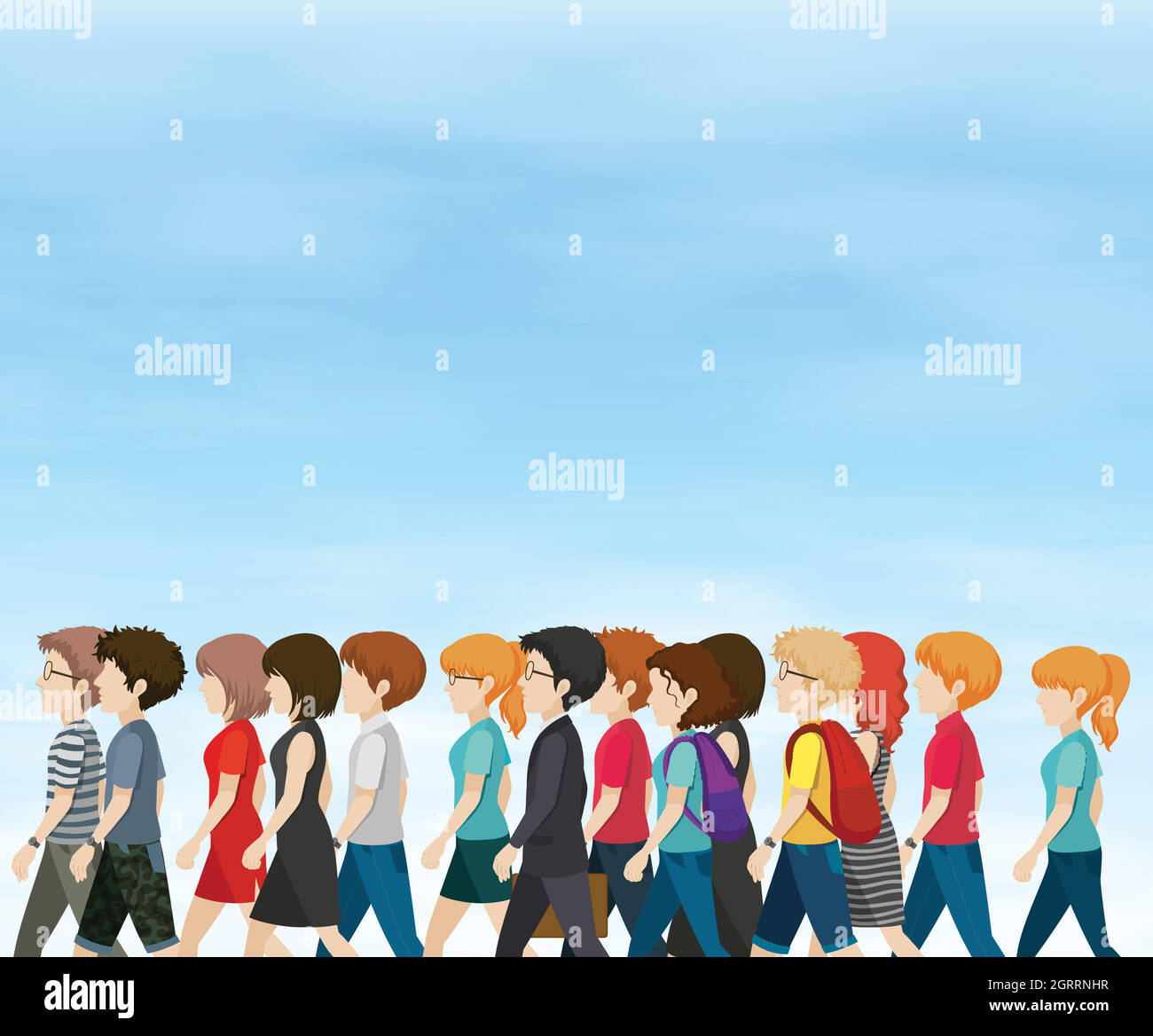 Marching people Stock Vector Images - Alamy