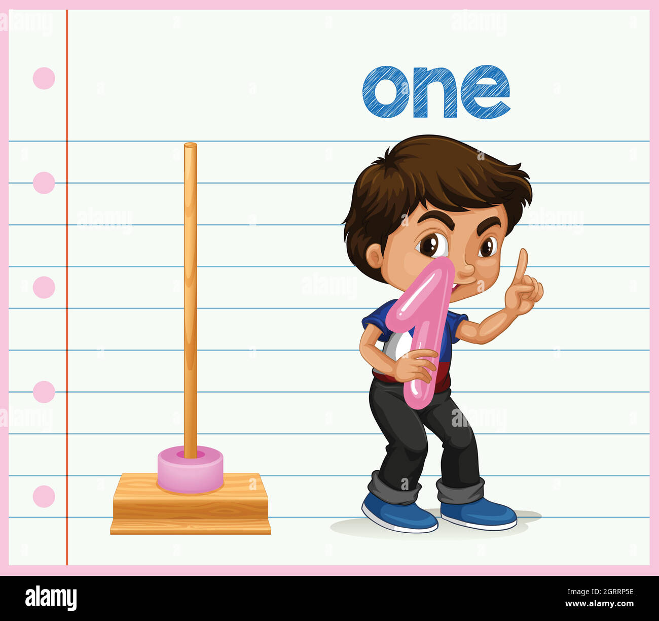 Boy counting number one Stock Vector Image & Art - Alamy
