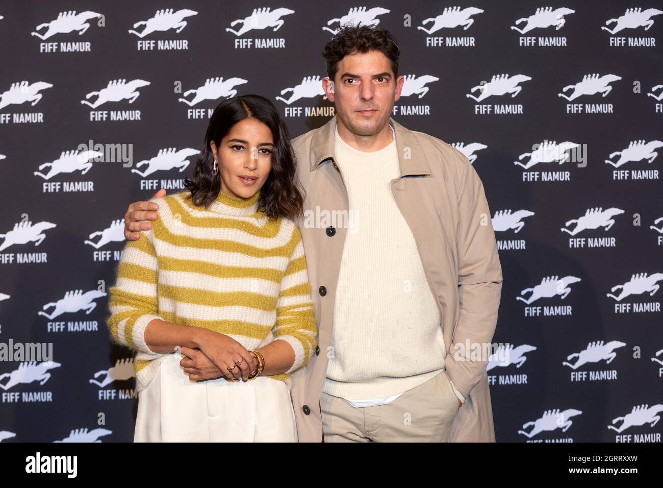 French actress Leila Bekhti and French actor Damien Bonnard pictured ...