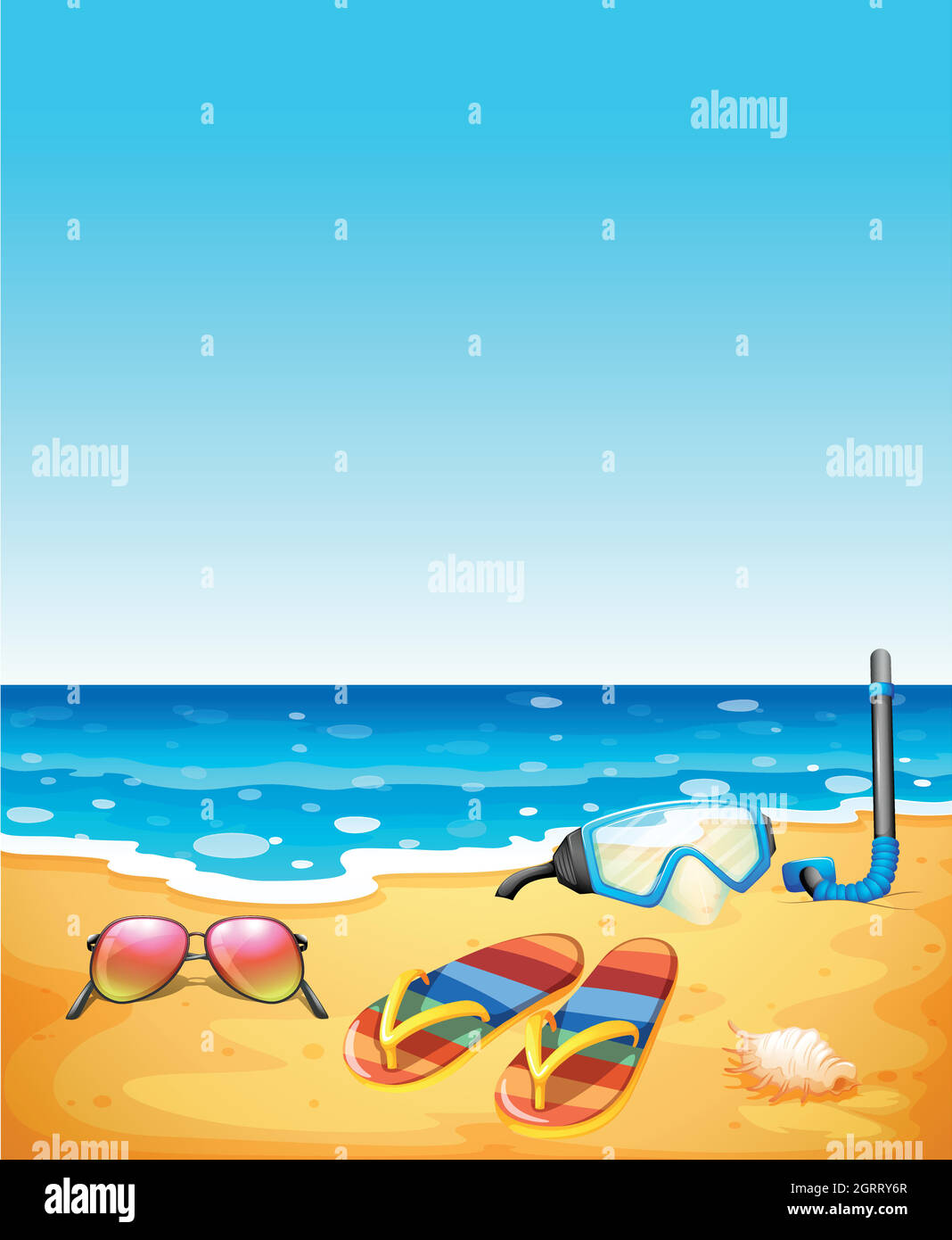 Beach scene cartoon hi-res stock photography and images - Alamy