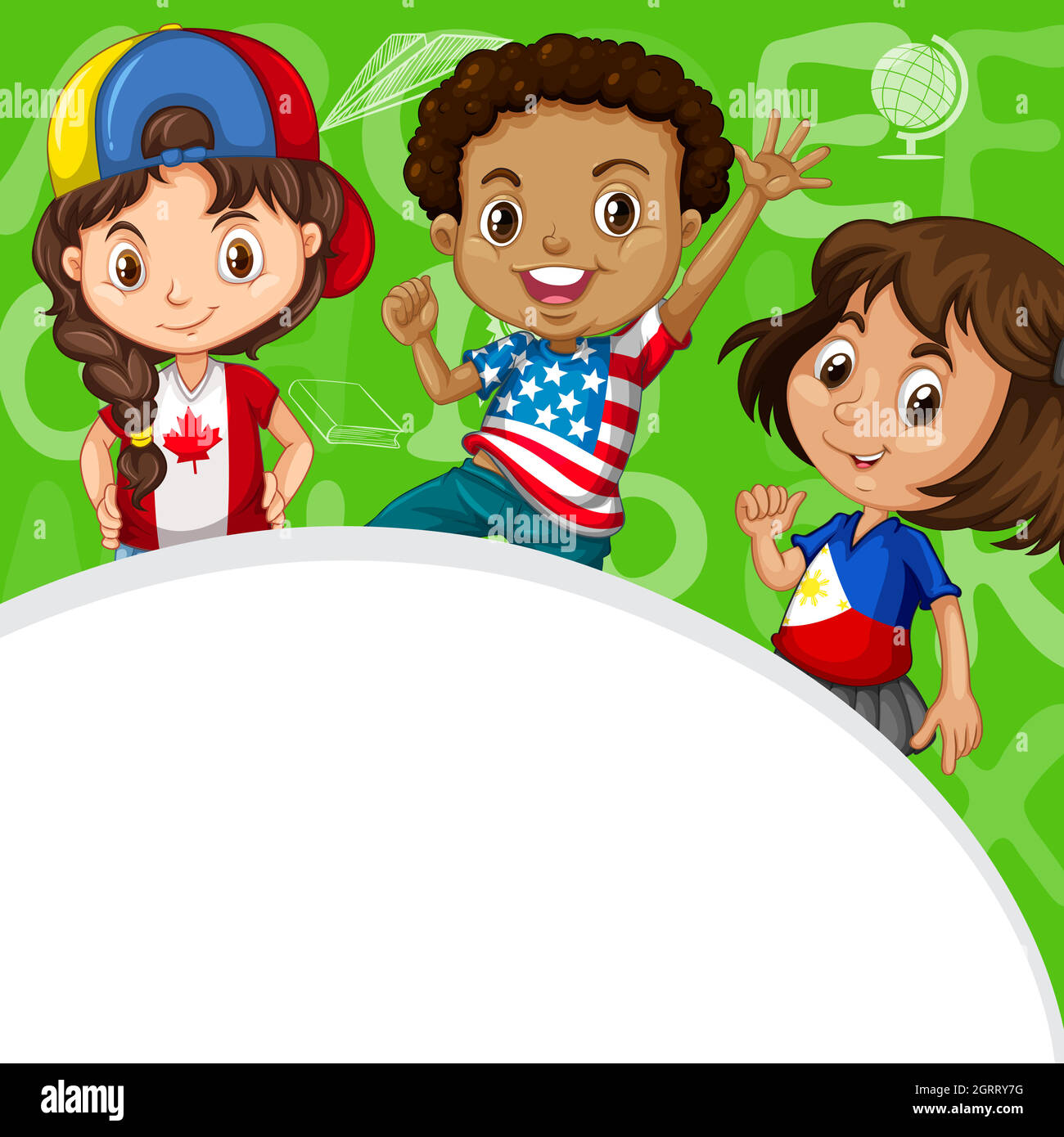 Background template with happy kids Stock Vector Image & Art - Alamy