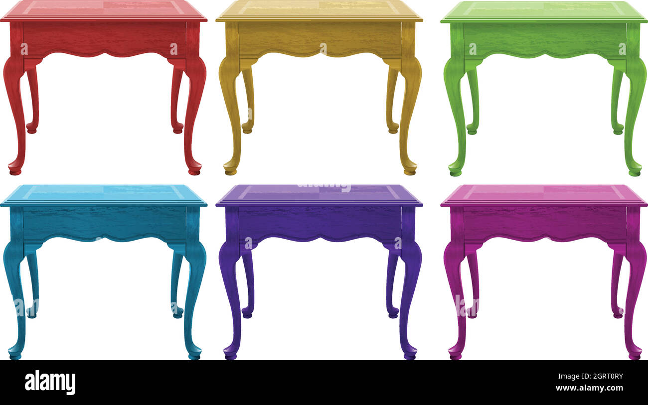 Colourful wooden tables Stock Vector Image & Art - Alamy