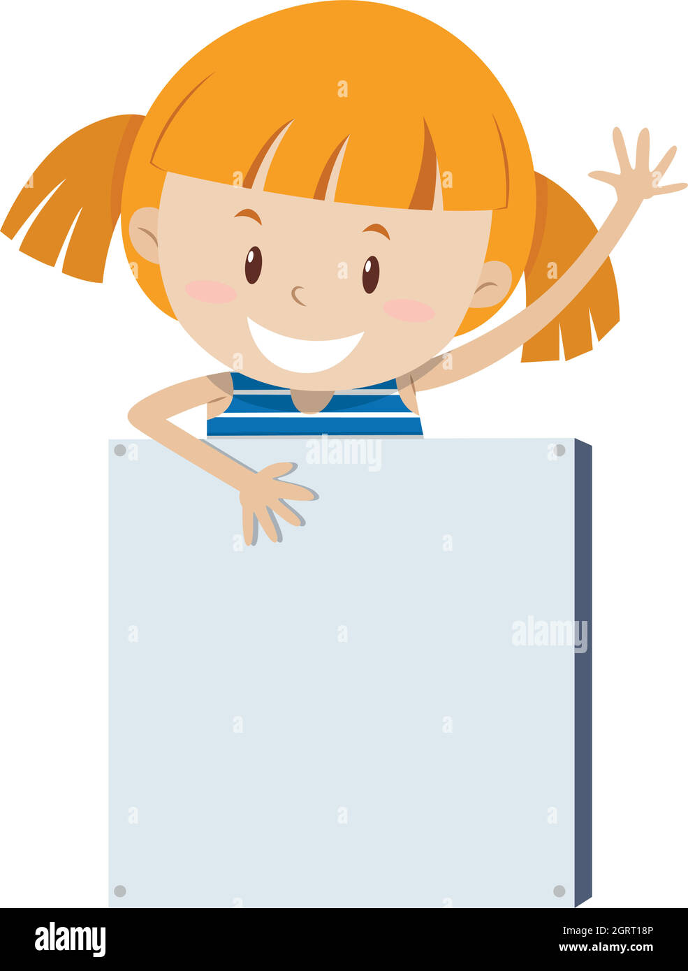 Little girl and empty sign Stock Vector Image & Art - Alamy