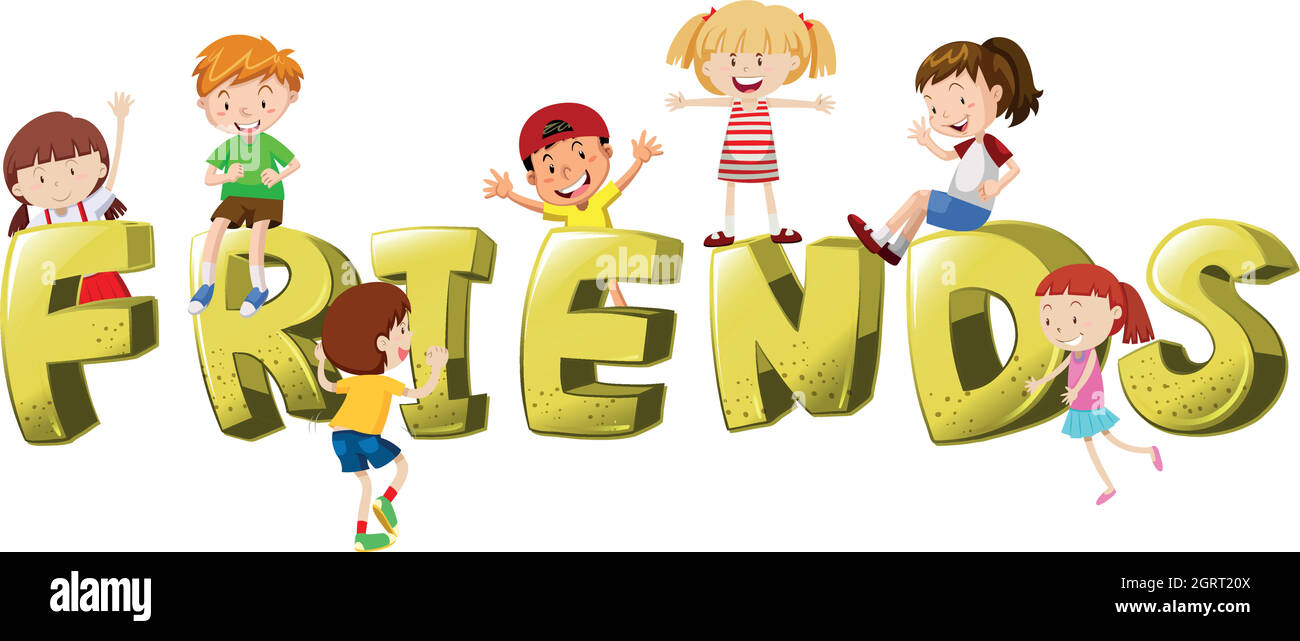 Font design for word friends Stock Vector Image & Art - Alamy