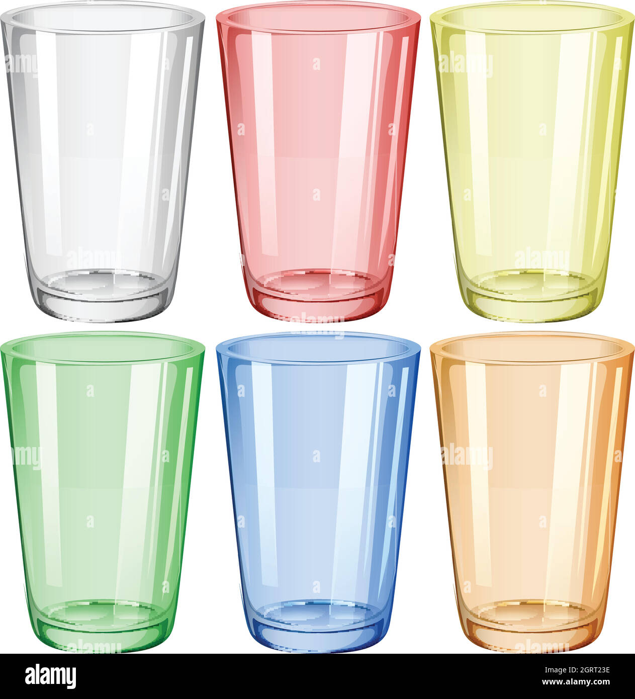Water glass in six different colors Stock Vector Image & Art - Alamy