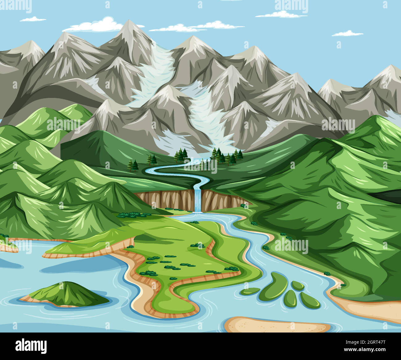Land and water geography landscape Stock Vector Image & Art - Alamy