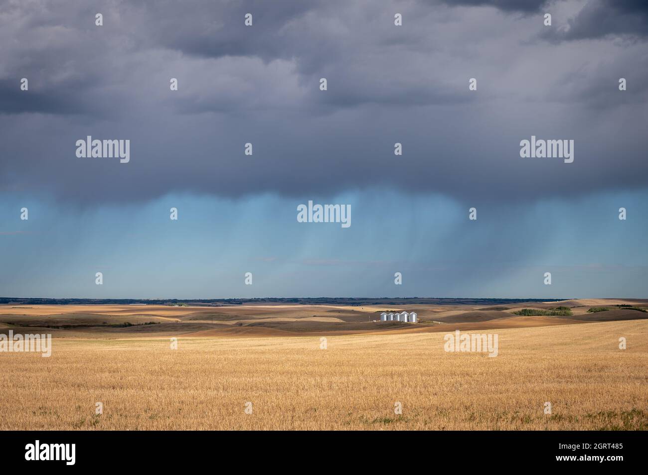 Agricultural fields in fall after harvest Stock Photo - Alamy