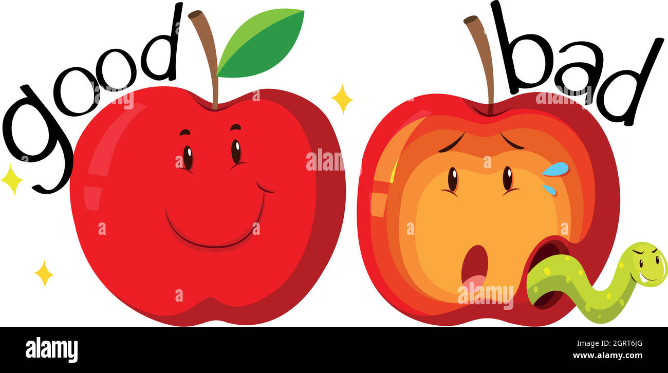Red apples in good and bad condition Stock Vector Image & Art - Alamy
