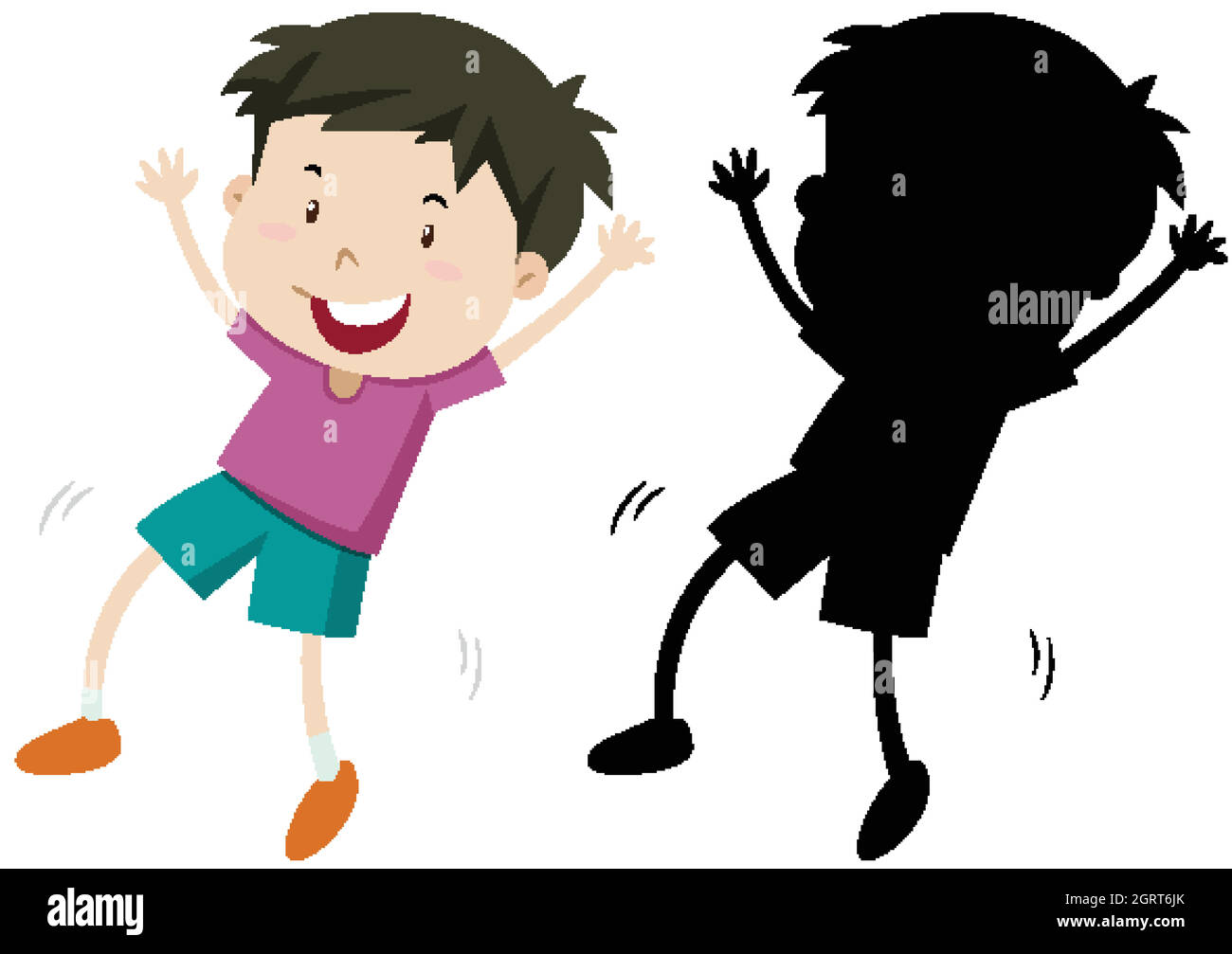 Funny boy with its silhouette Stock Vector Image & Art - Alamy