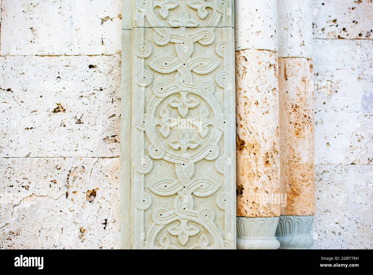 beautiful pattern on the columns of the temple of georgia Stock Photo ...