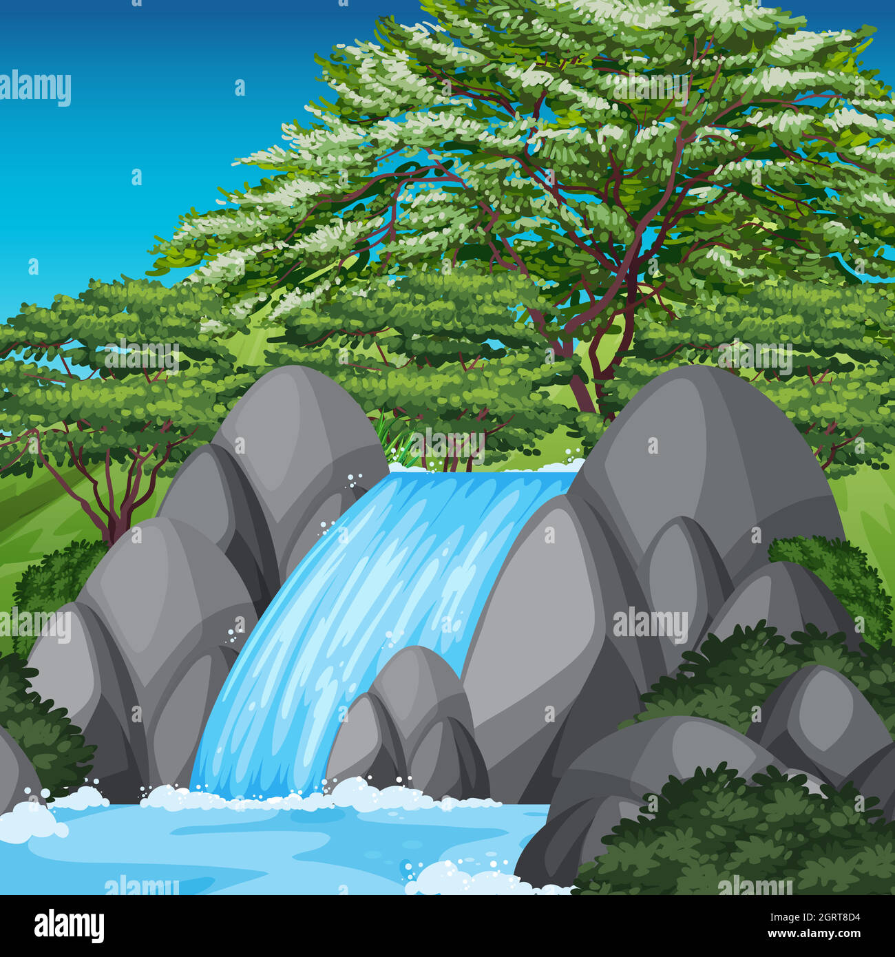 Water trees sky Stock Vector Images - Alamy