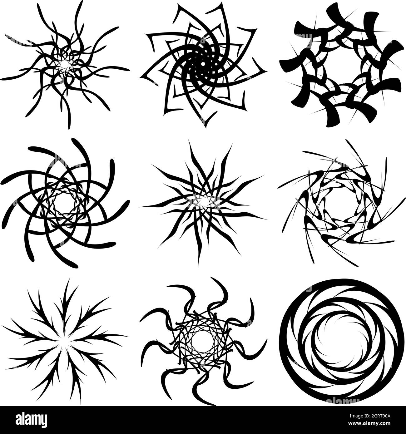 Abstract circular drawing. Amorphous, nonfigurative artistic element ...