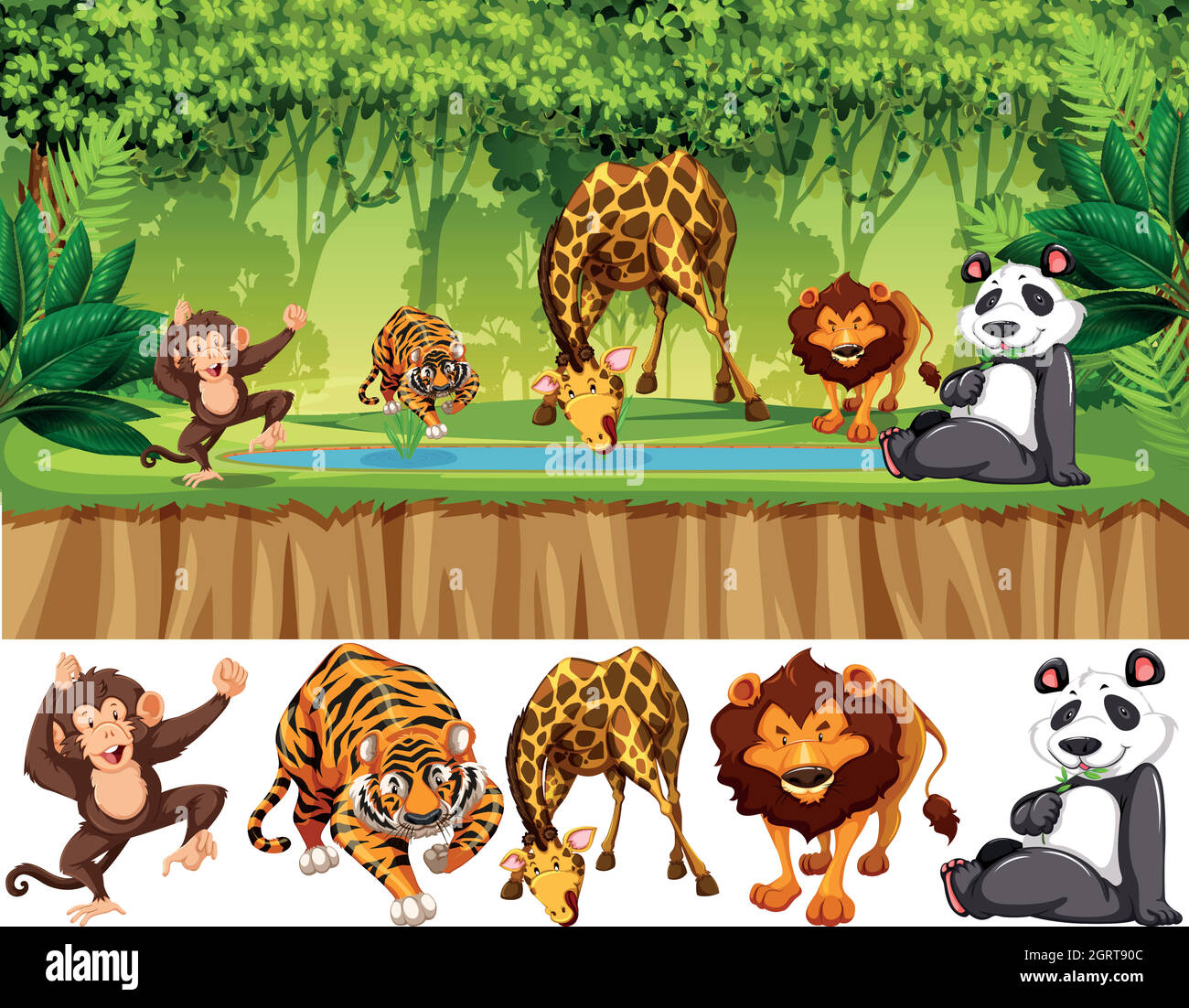 Wild animal in jungle Stock Vector Image & Art - Alamy