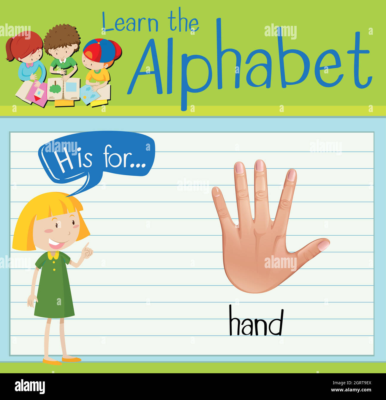 Flashcard letter H is for hand Stock Vector Image & Art - Alamy