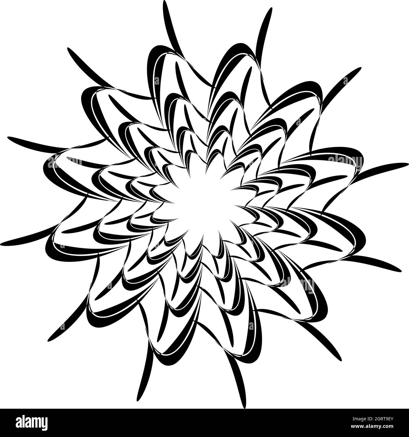 Abstract circular drawing. Amorphous, nonfigurative artistic element ...