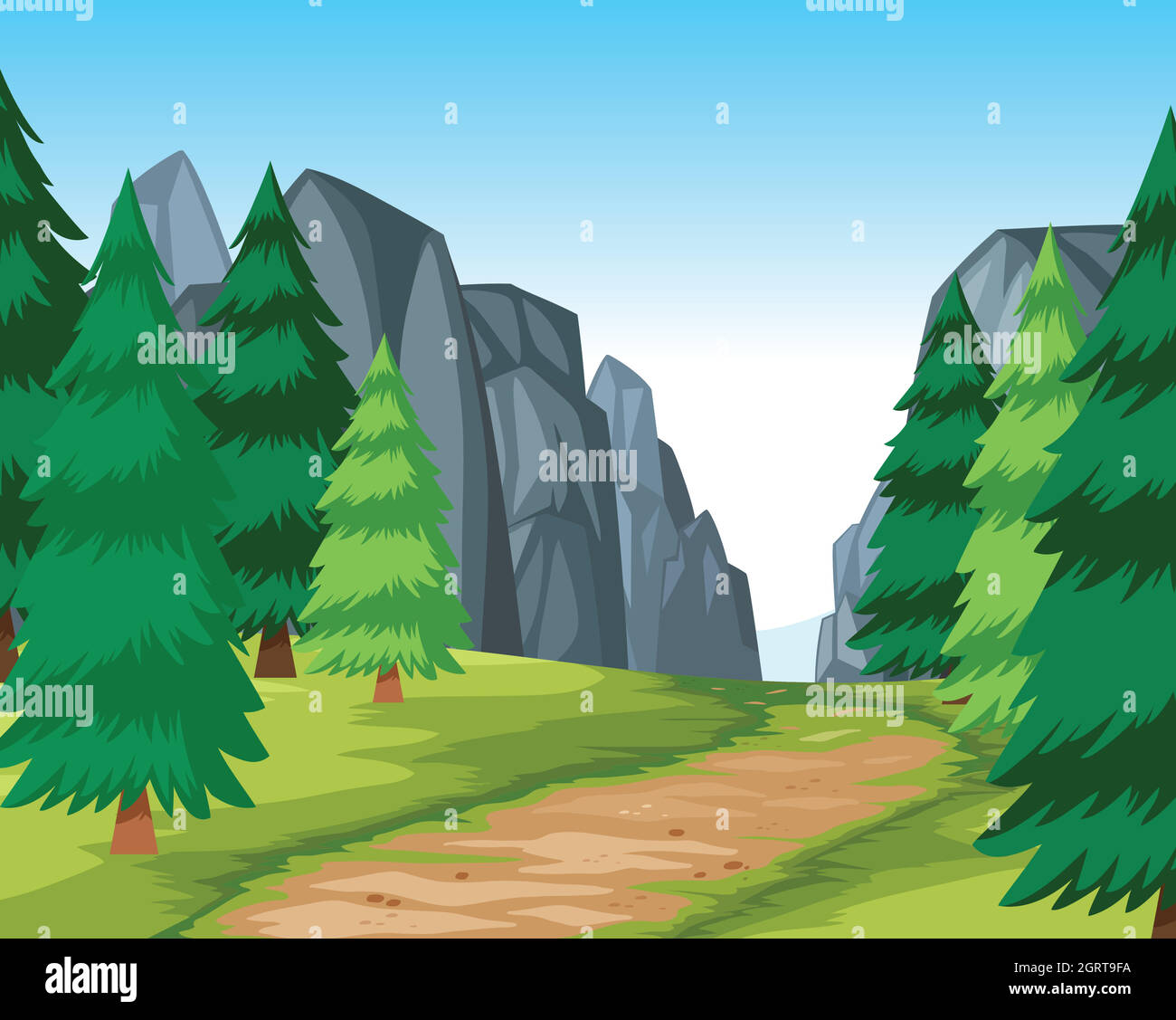 Road in meadow grass Stock Vector Images - Alamy