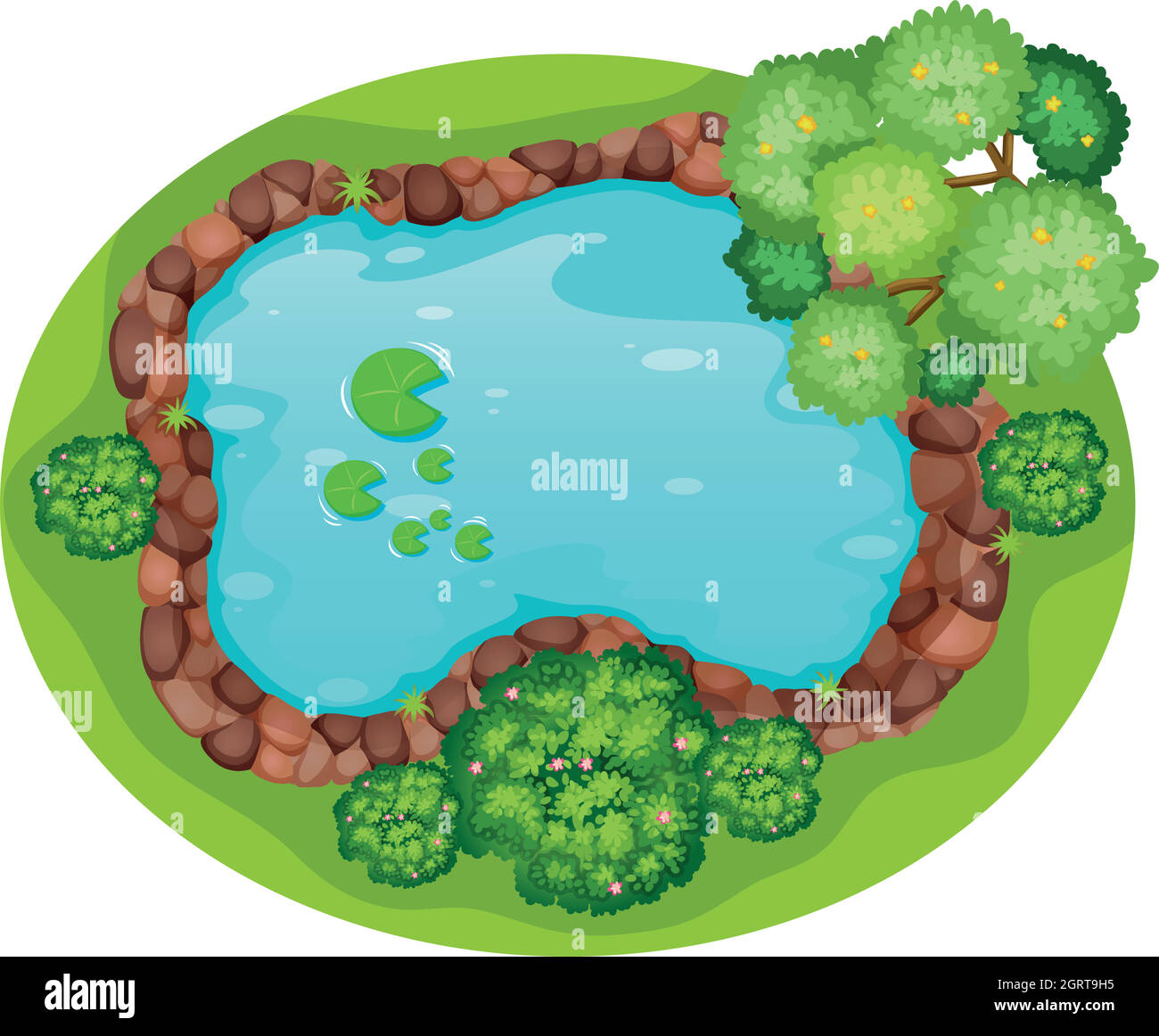 Aerial pond Stock Vector Images - Alamy