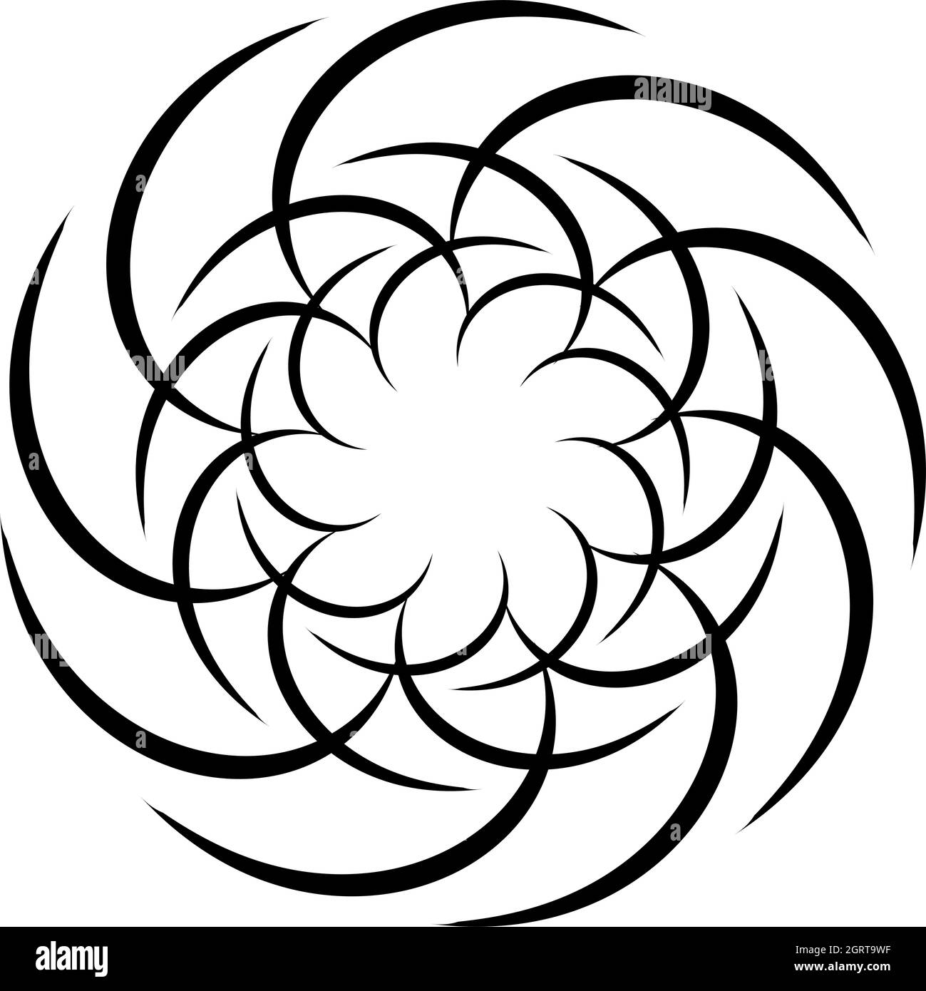 Abstract circular drawing. Amorphous, nonfigurative artistic element ...