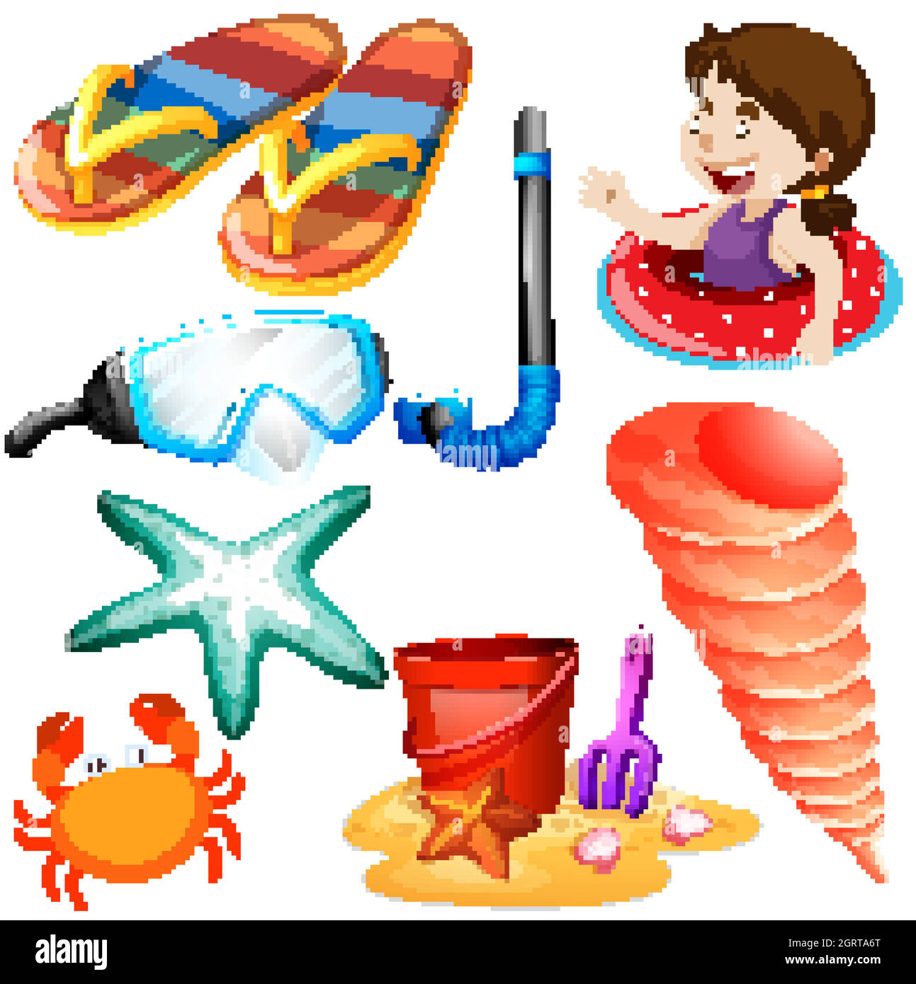 Set of isolated objects theme summer holiday Stock Vector Image & Art ...