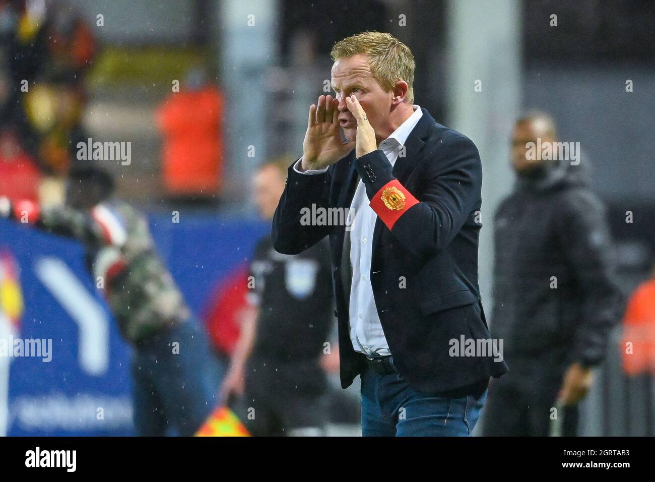 Mechelen's head coach Wouter Vrancken pictured during a soccer match ...