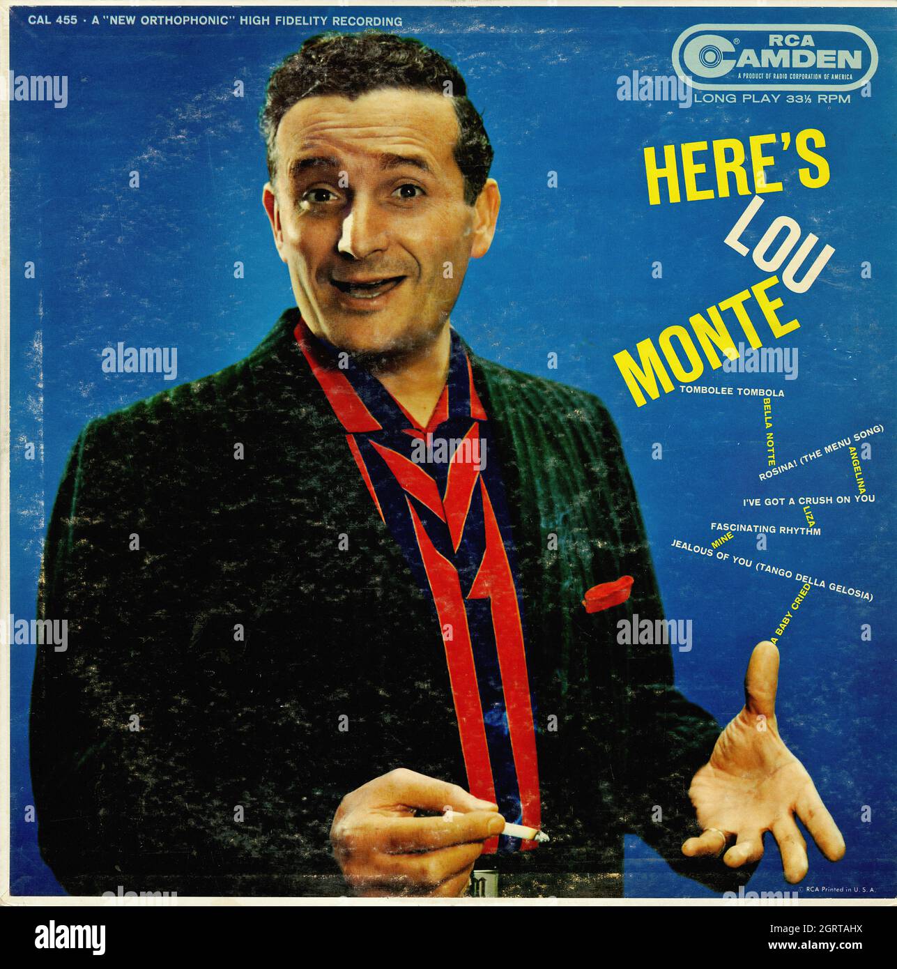 Here's Lou Monte - Vintage American Comedy Vinyl Album Stock Photo - Alamy