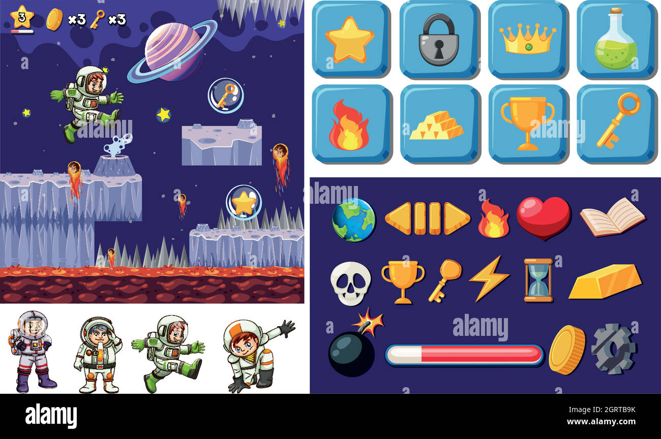 A space game template Stock Vector Image & Art - Alamy