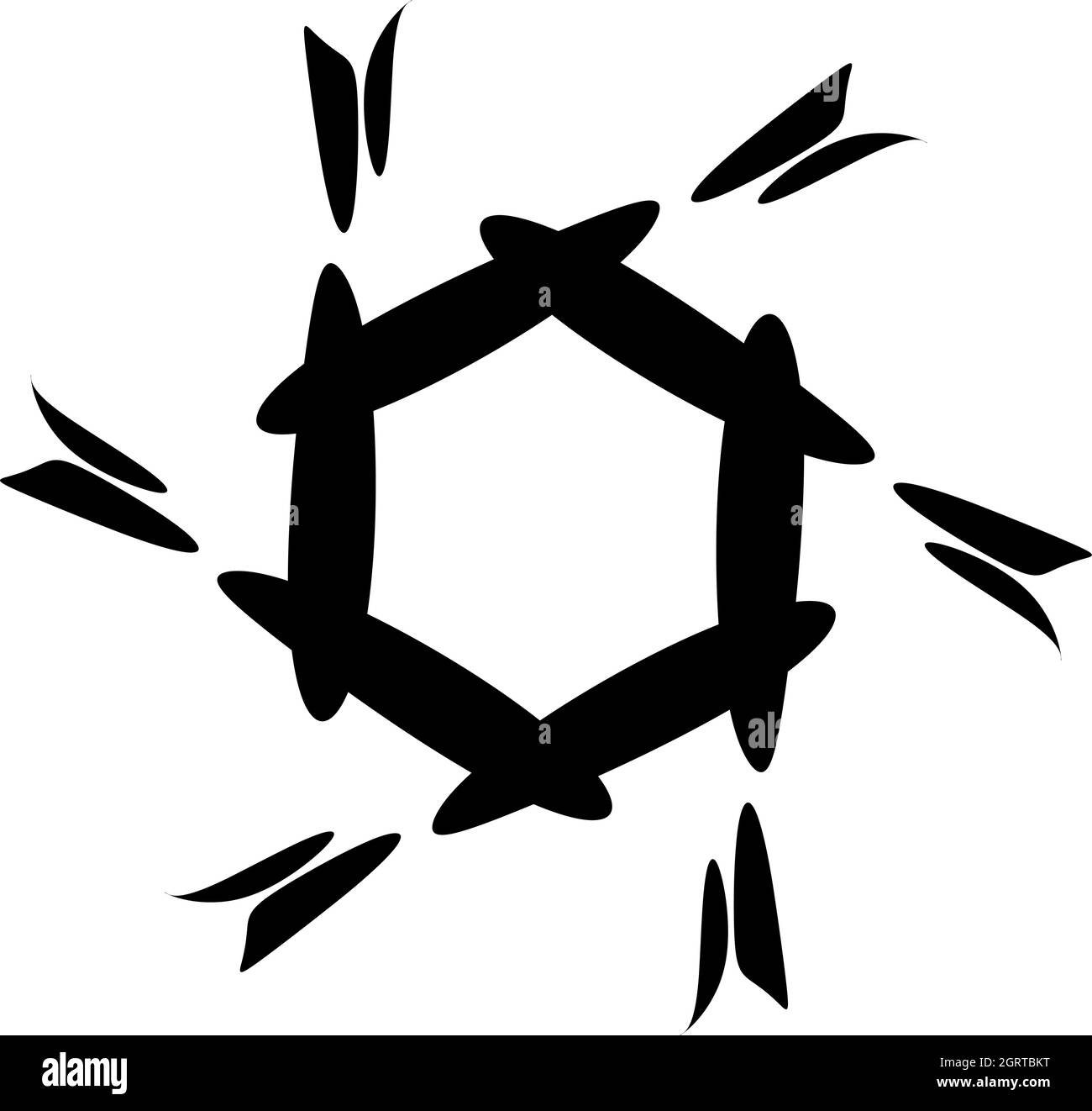 Abstract circular drawing. Amorphous, nonfigurative artistic element ...